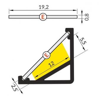 Profil LED 90 grade slim 2m ALB