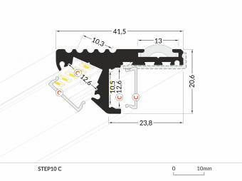 Profil LED trepte 2m