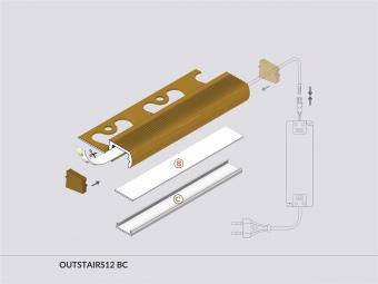 Profil LED trepte incastrat 2m